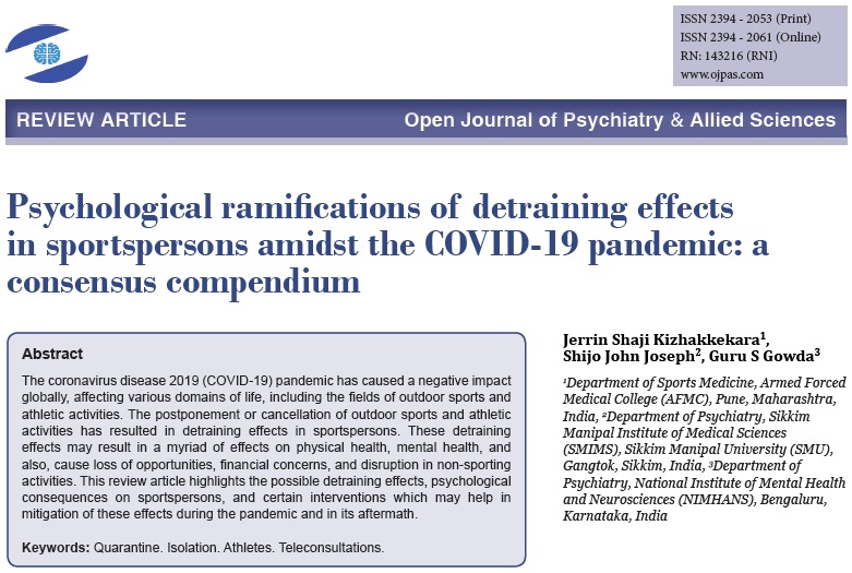 Psychological ramifications of detraining effects in sportspersons ...
